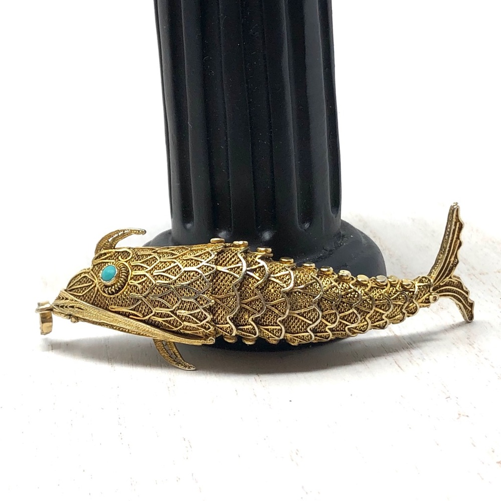 Antique Koi Fish Pendant, Art Deco 1940’s - Gem